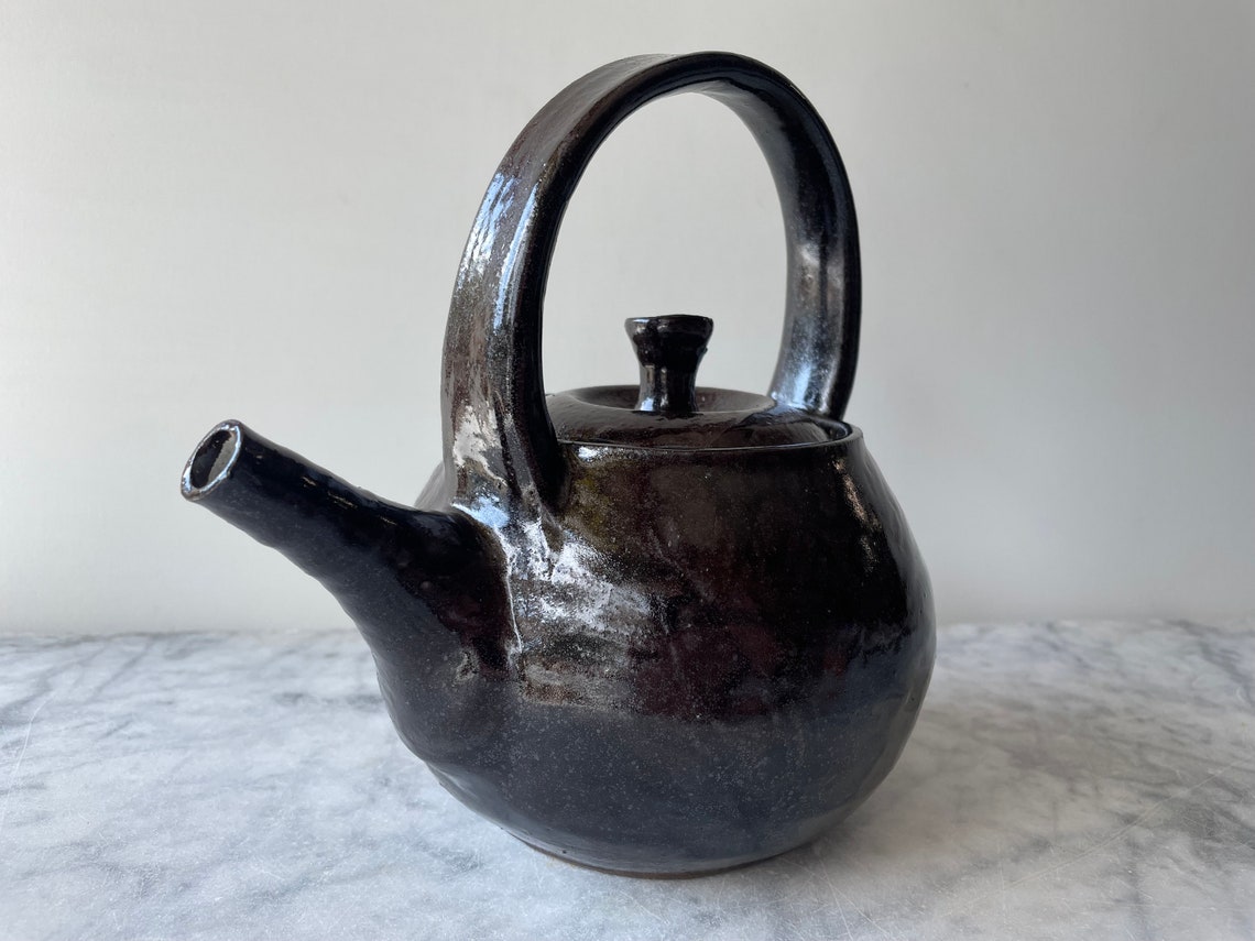 Teapot Face Sculpture Art Pottery Brown Stoneware Dream Vessel Surreal ...
