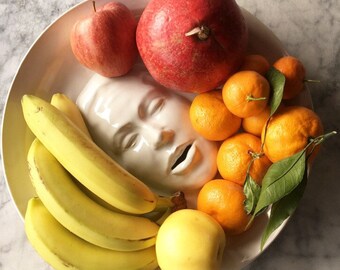 Face Platter Sculpture Wall Hanging Portrait Bas Relief Bowl | Etsy