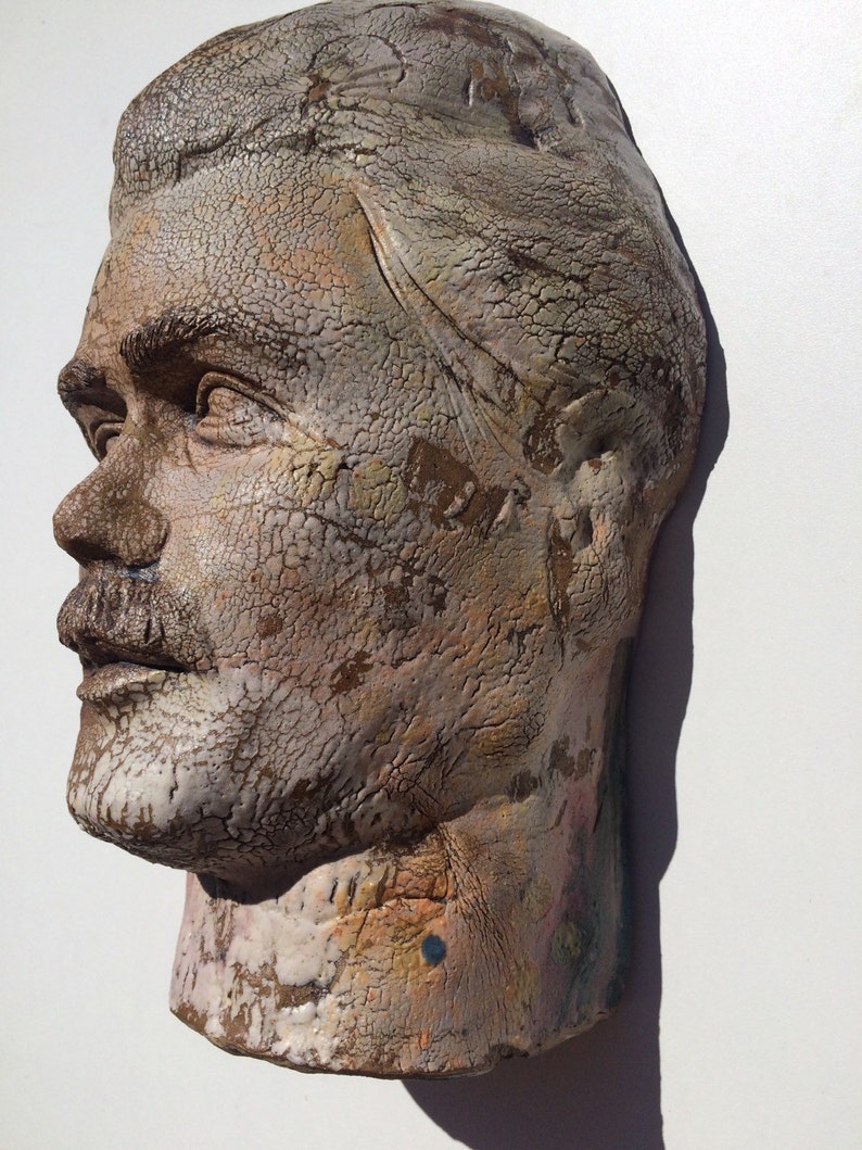 Ceramic Einstein Mask Wall Hanging Face Sculpture Texture - Etsy Canada