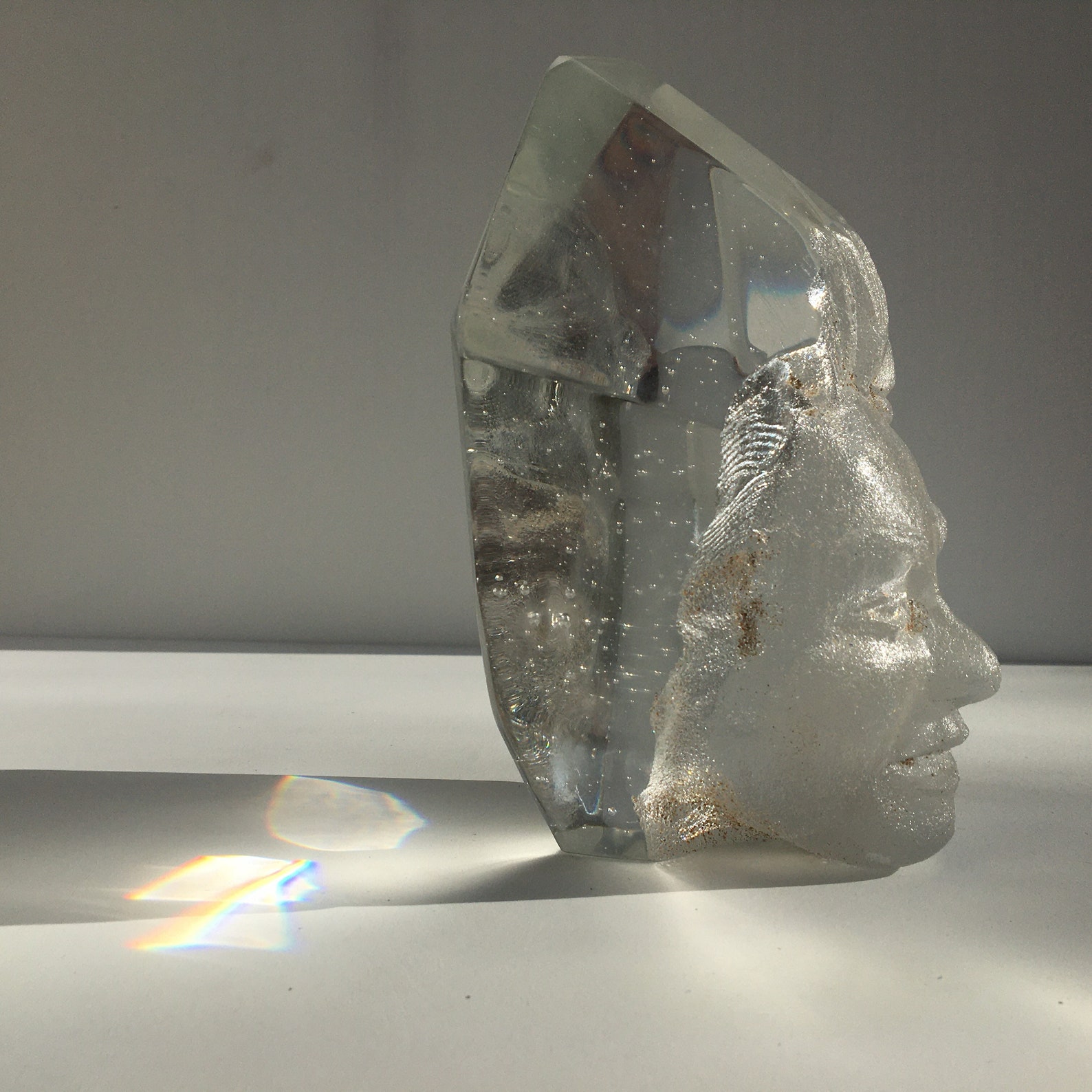 Prism Head Cast Glass Face Sculpture the Rainbow Maker - Etsy