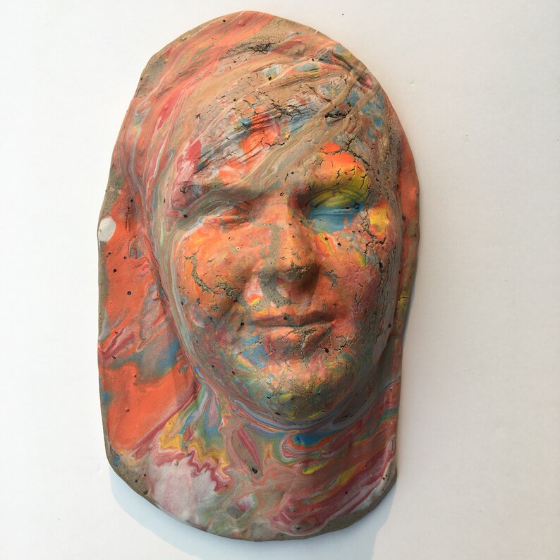 Ceramic Wall Art Portrait of a Woman Sculpture Face Mask With | Etsy