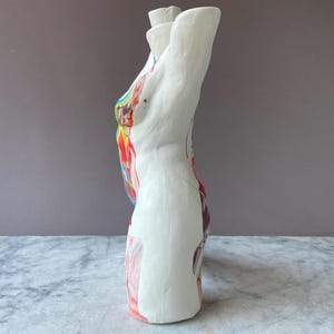 Body Painted Vase Figure Sculpture, Female Figurine Vessel Erotic ...