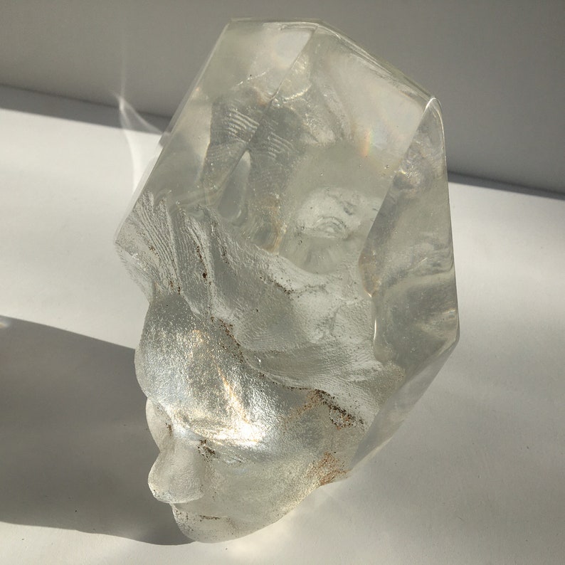 Prism Head Cast Glass Face Sculpture the Rainbow Maker - Etsy