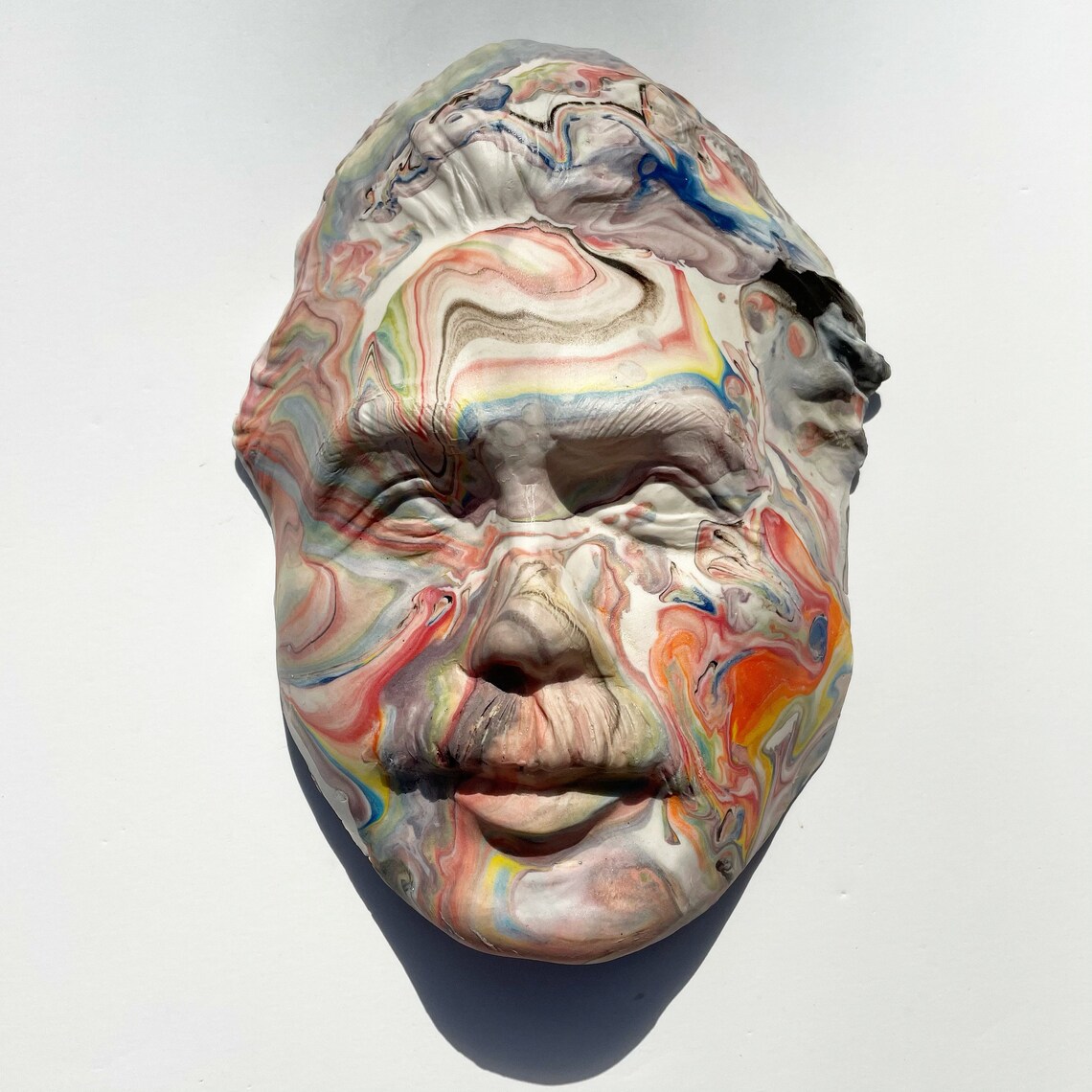 Ceramic Einstein Mask Wall Hanging Face Sculpture Texture | Etsy