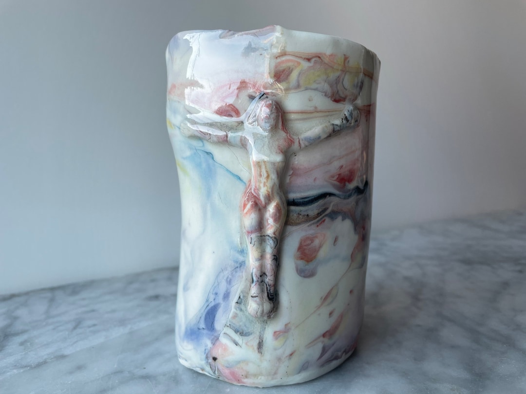 Goddess Mug, Teacup With Bas Relief Nude Figure Yoga Art Cup Yunomi ...