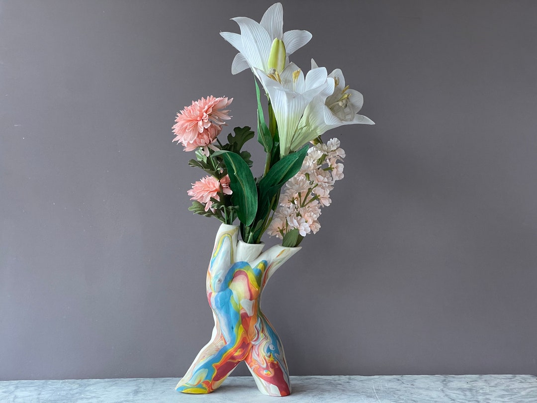 Body Painted Vase Figure Sculpture, Female Figurine Vessel Erotic ...