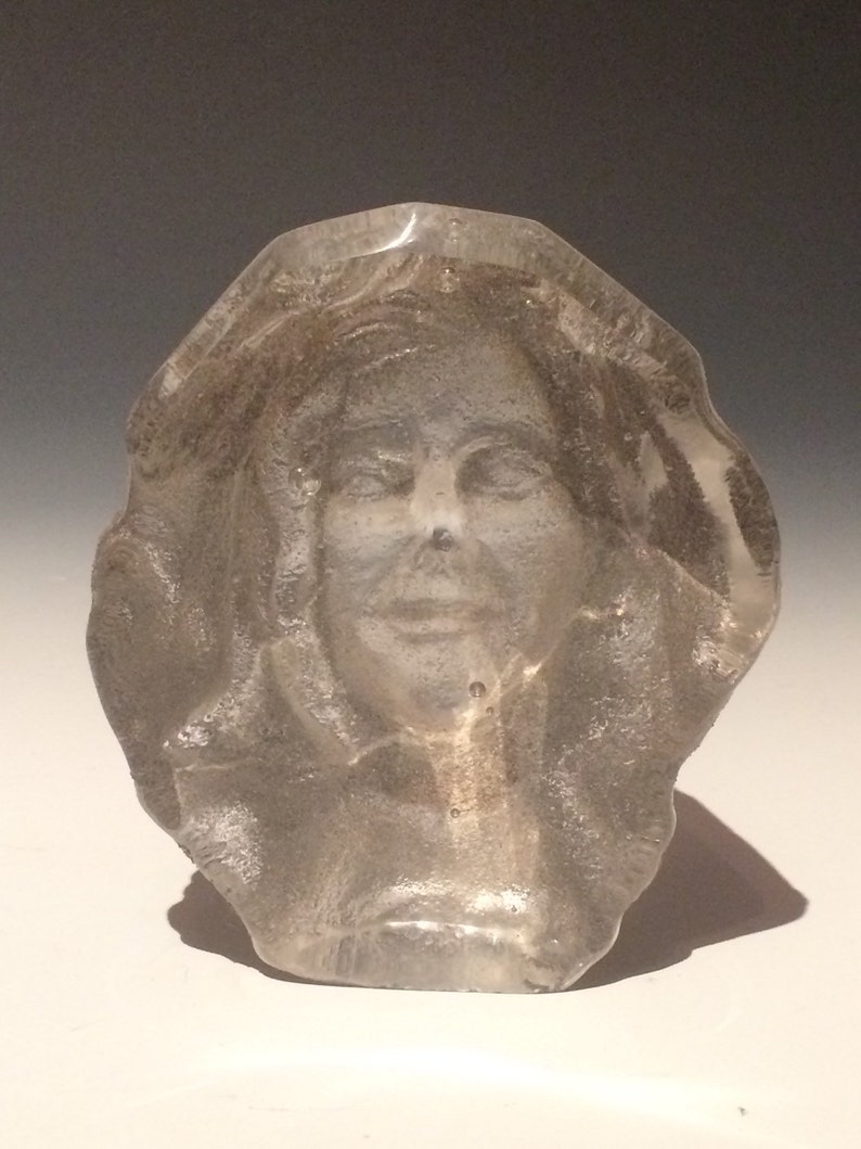 Prism Head Sculpture Sand Cast Glass Portrait Art Face With - Etsy