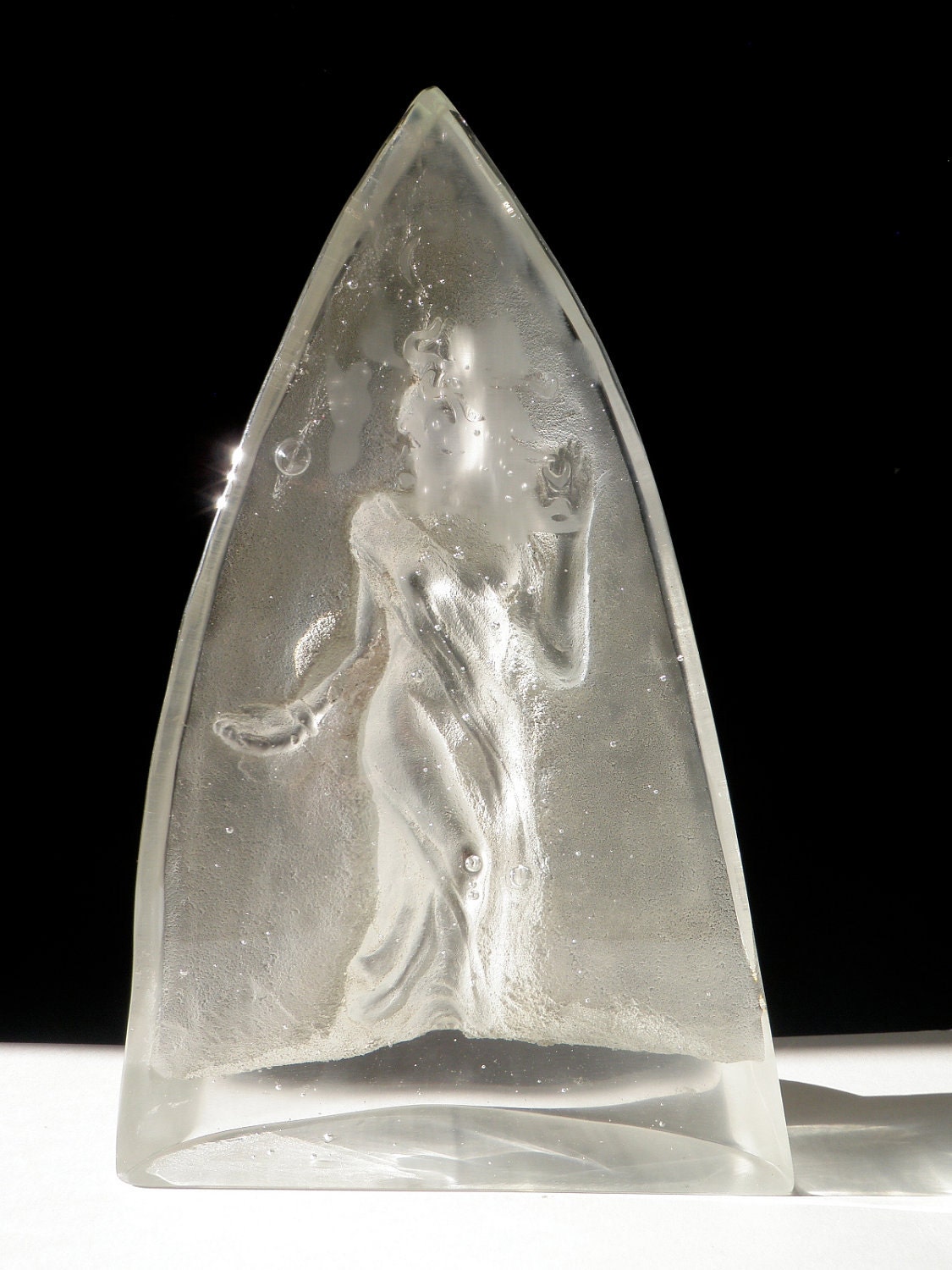 Cast Glass Figure Sculpture Goddess Art Saraswati Large | Etsy