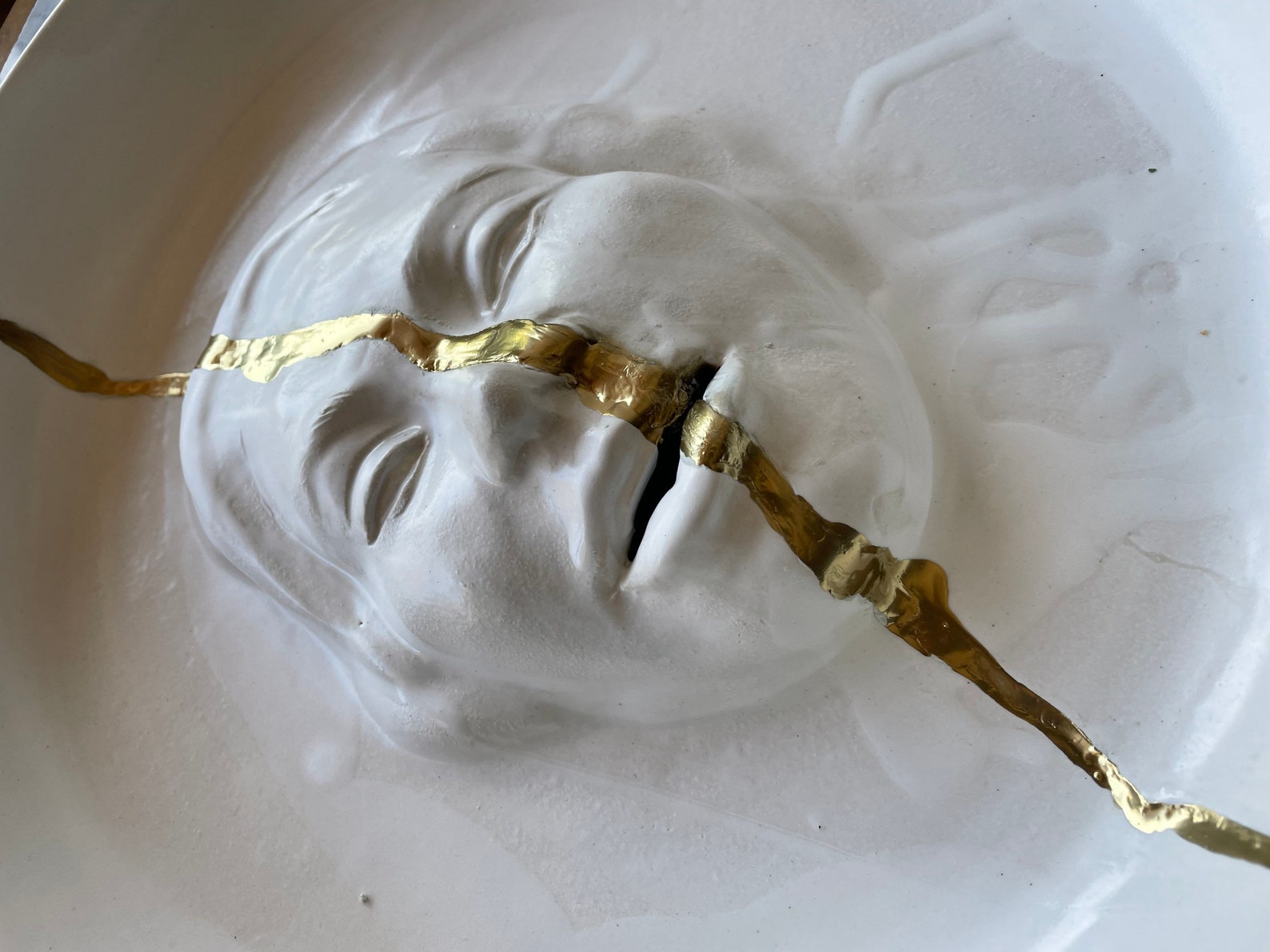 Kintsugi Face Platter Sculpture Wall Hanging Portrait Relief - Etsy Ireland