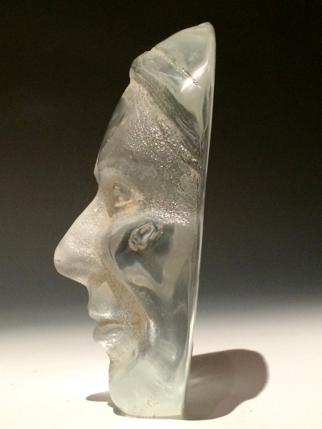 Glass Face Optical Art Polished Lens Like Sand Cast Head | Etsy