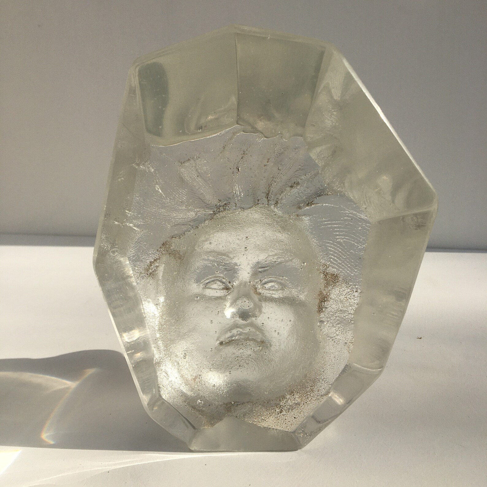 Prism Head Cast Glass Face Sculpture the Rainbow Maker - Etsy