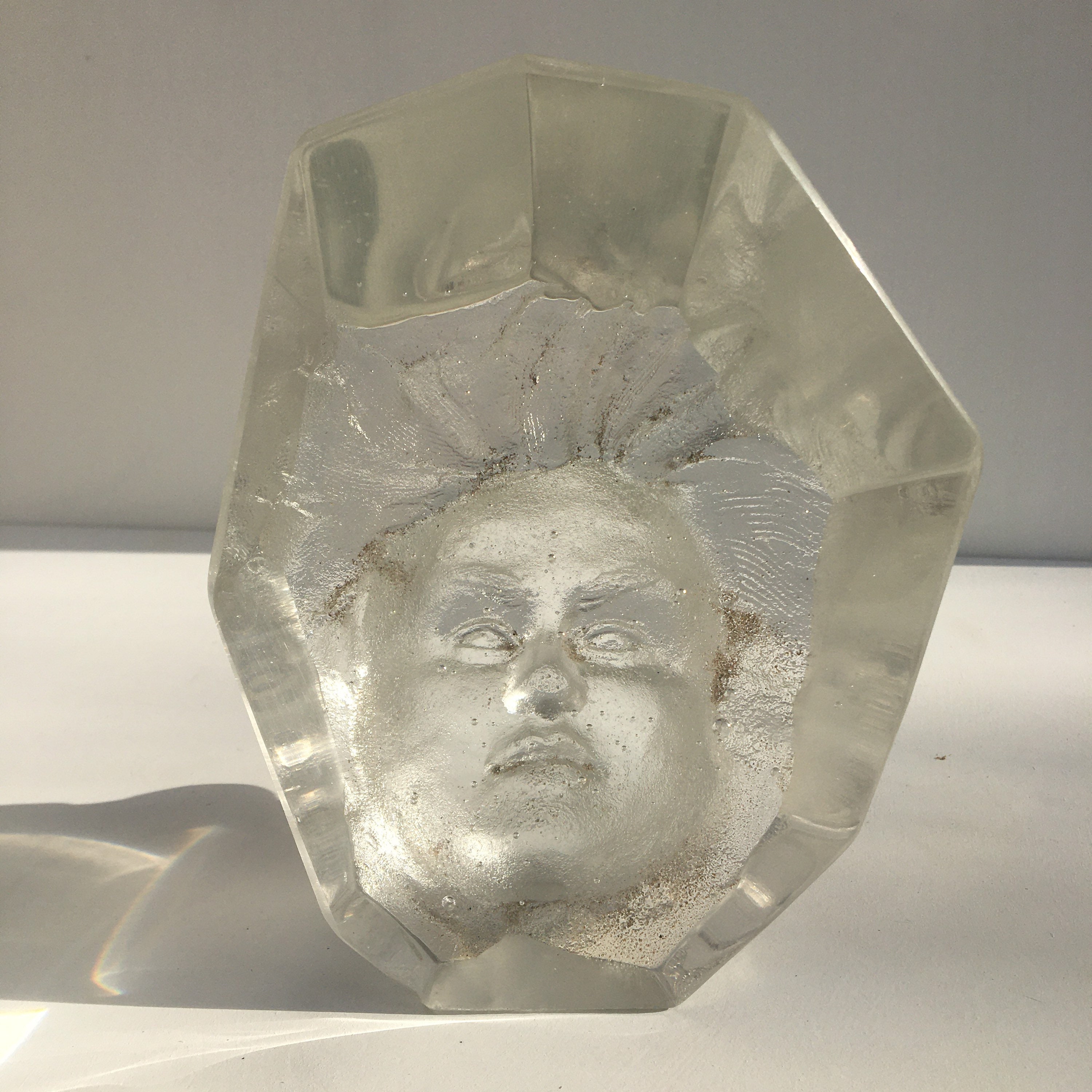 Prism Head Cast Glass Face Sculpture, the Rainbow Maker, Optical Art - Etsy