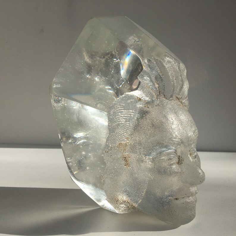 Prism Head Cast Glass Face Sculpture the Rainbow Maker - Etsy