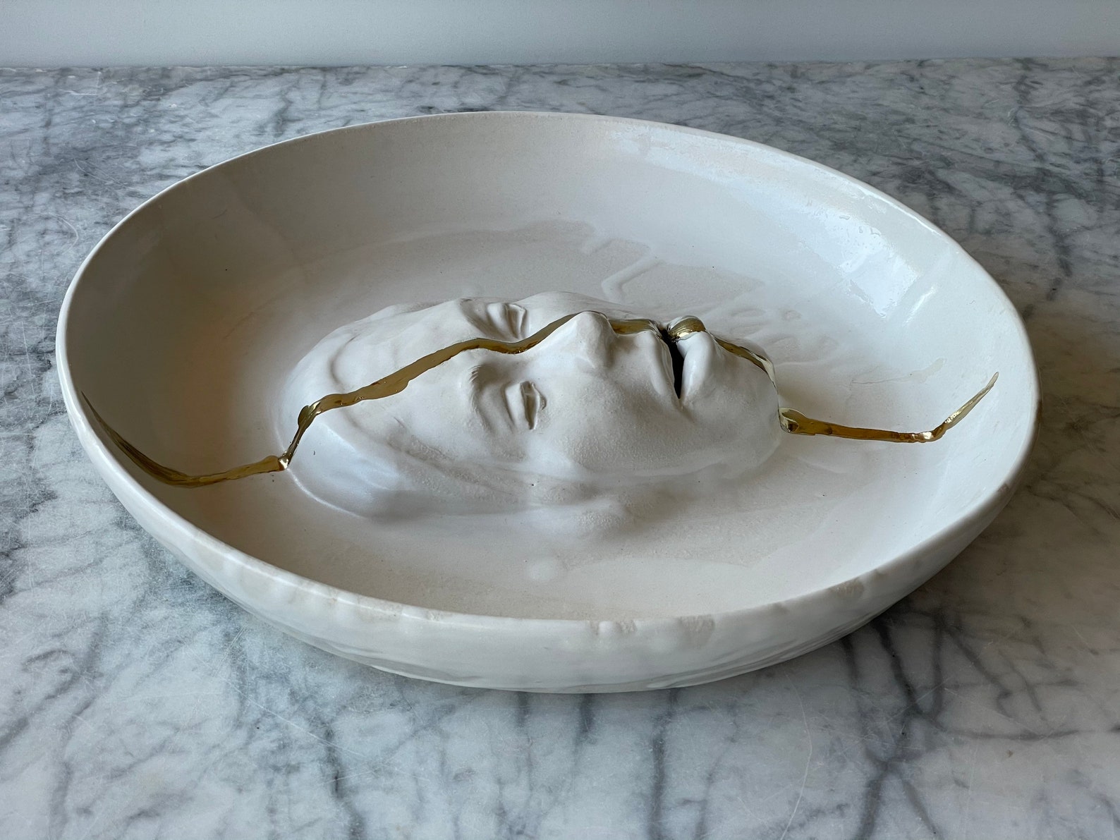Kintsugi Face Platter Sculpture Wall Hanging Portrait Relief - Etsy