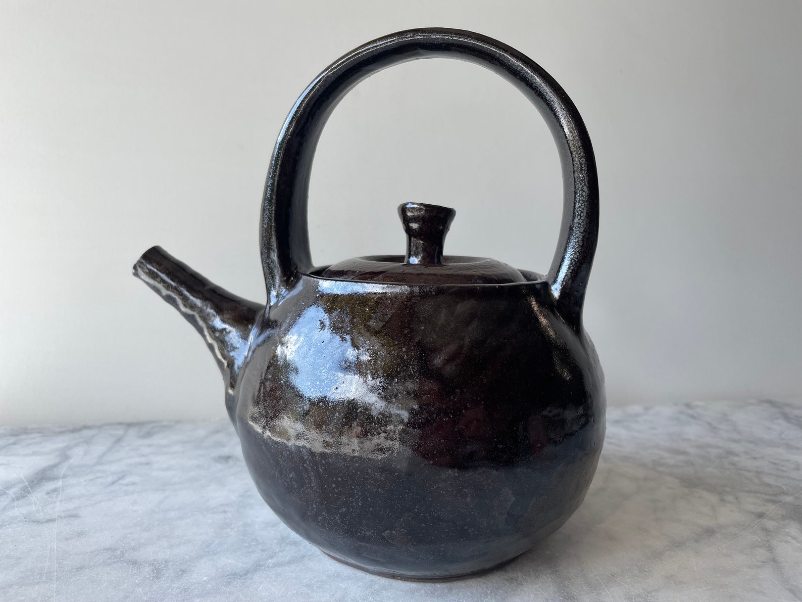 Teapot Face Sculpture Art Pottery Brown Stoneware Dream Vessel Surreal ...