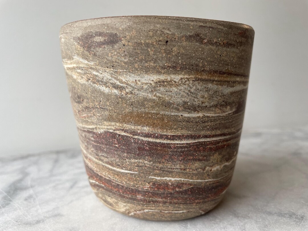 Marbled Cup Agateware Yunomi Vessel Pottery Teacup Polished Smooth ...
