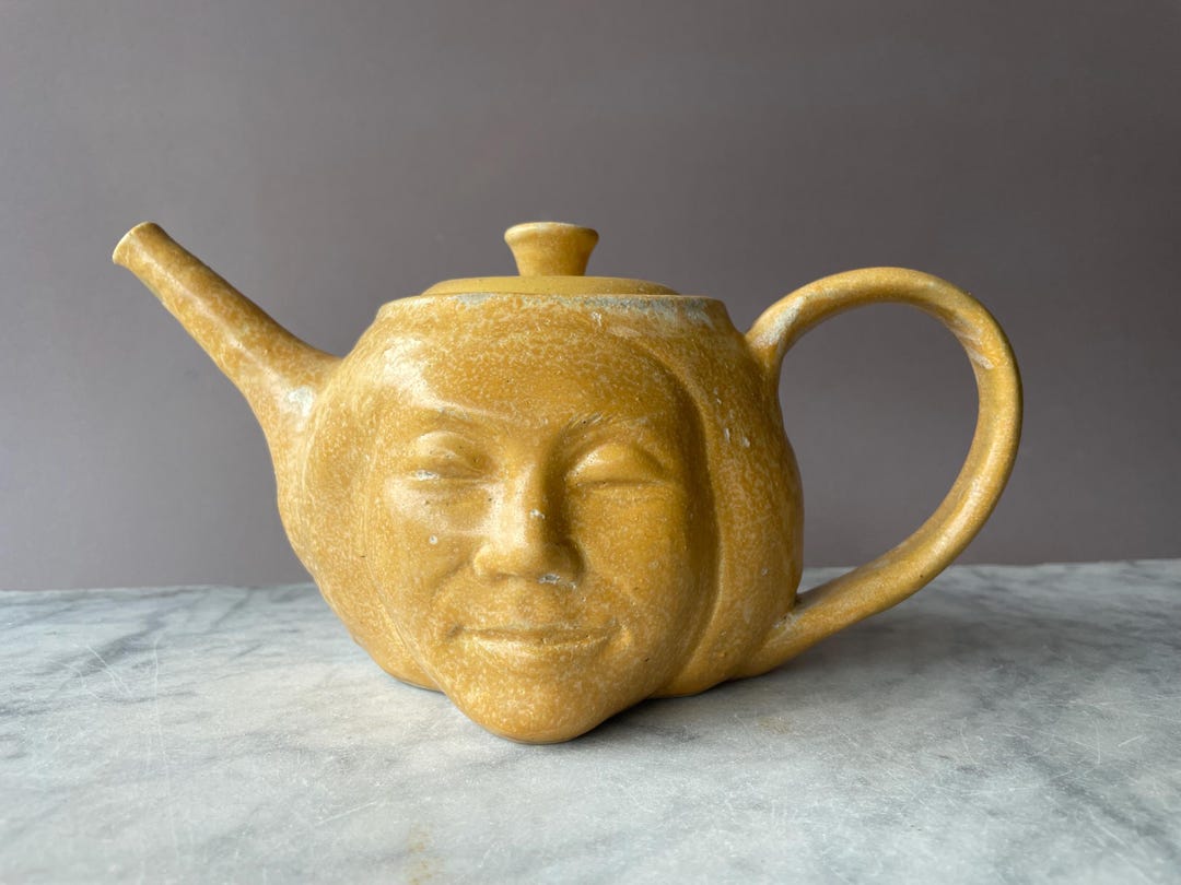 Seconds Sale Teapot Head Wild Clay Crawling Glazed Pottery, Reclaimed ...