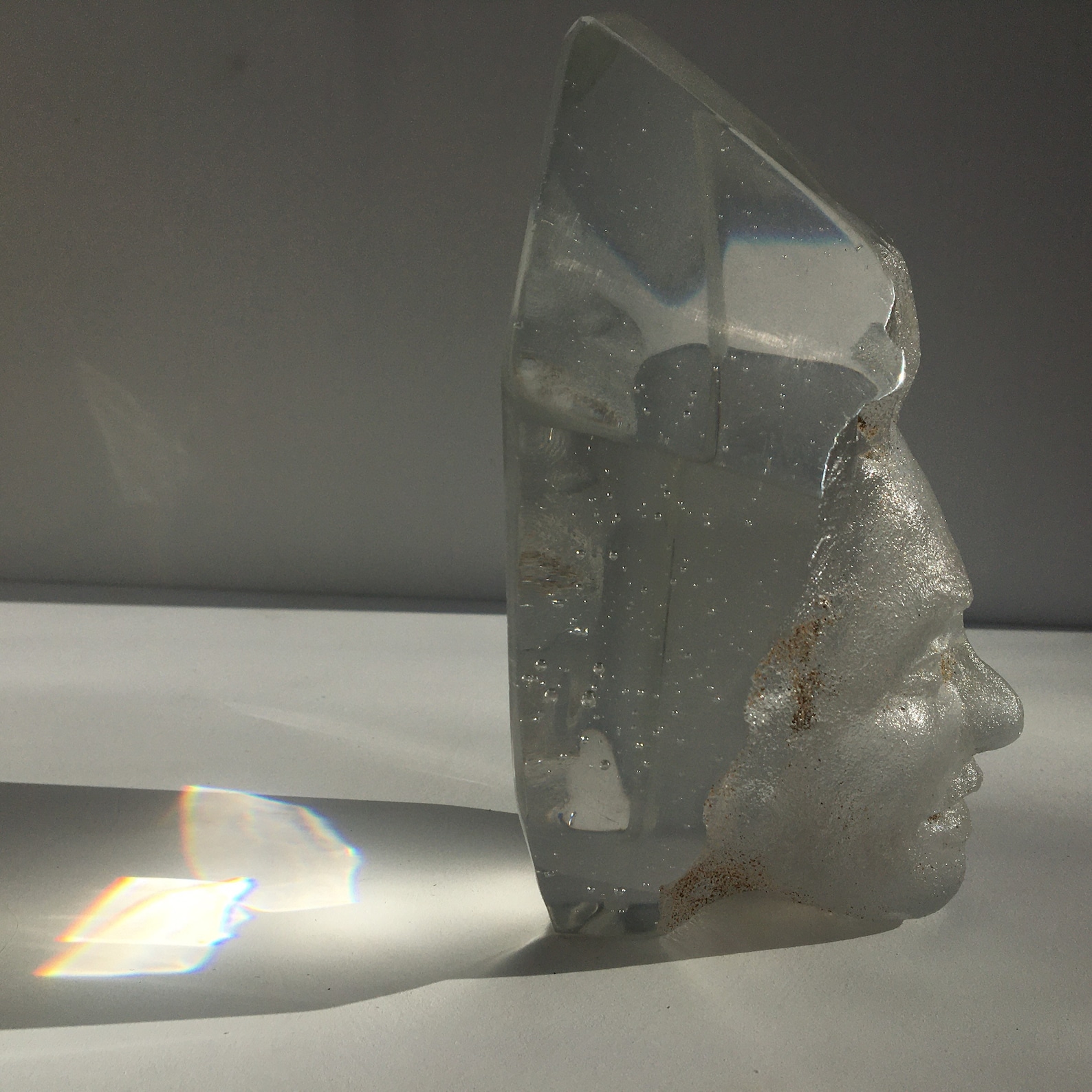 Prism Head Cast Glass Face Sculpture the Rainbow Maker - Etsy