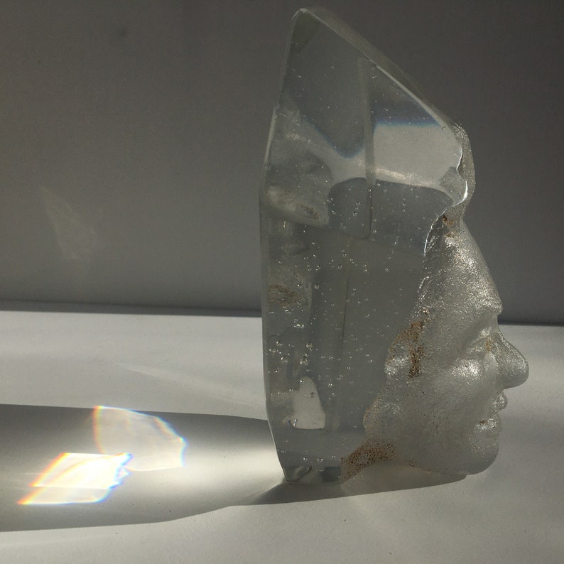 Prism Head Cast Glass Face Sculpture the Rainbow Maker - Etsy