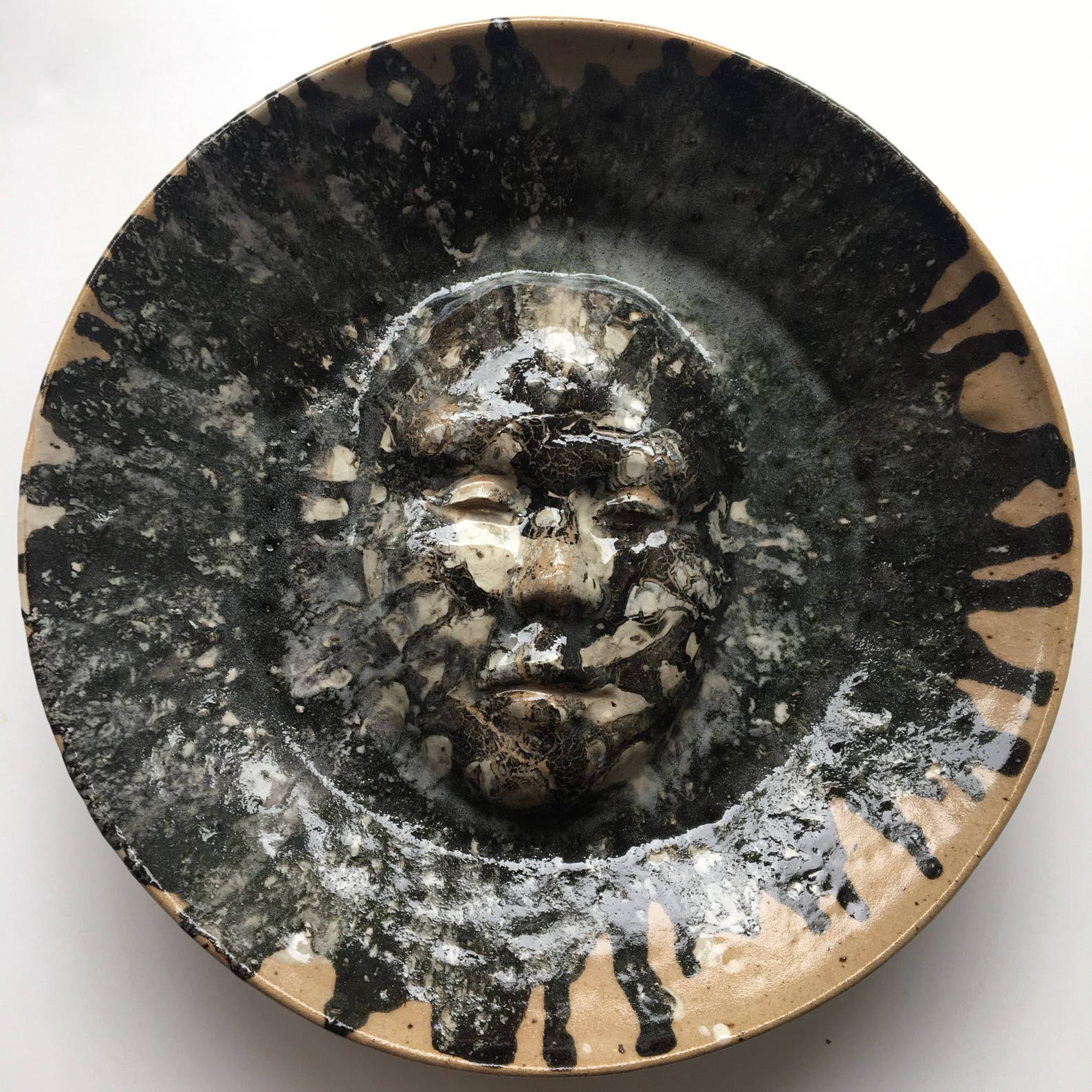 Face Platter Sculpture Wall Hanging Portrait Bas Relief Bowl | Etsy