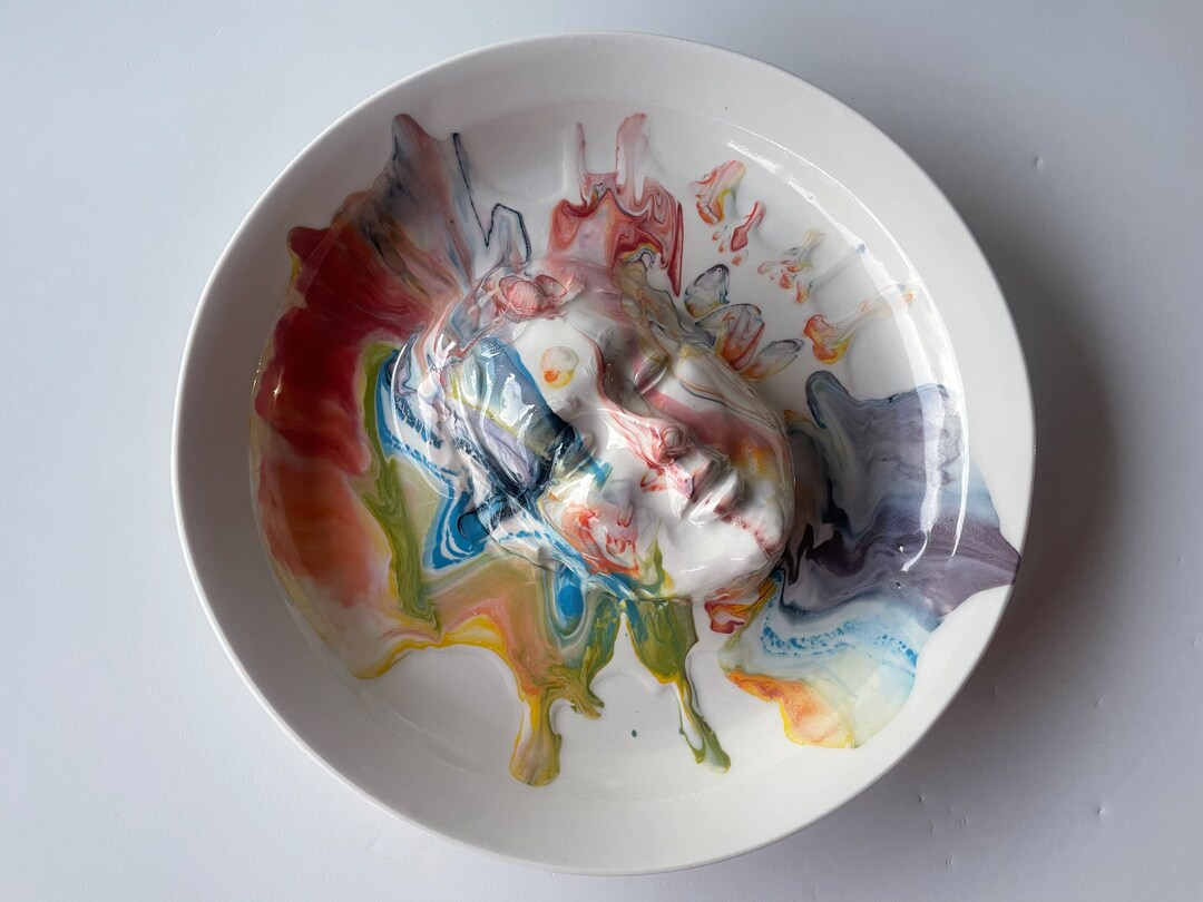 Marbled Face Plate Sculpture Wall Hanging Platter Portrait - Etsy
