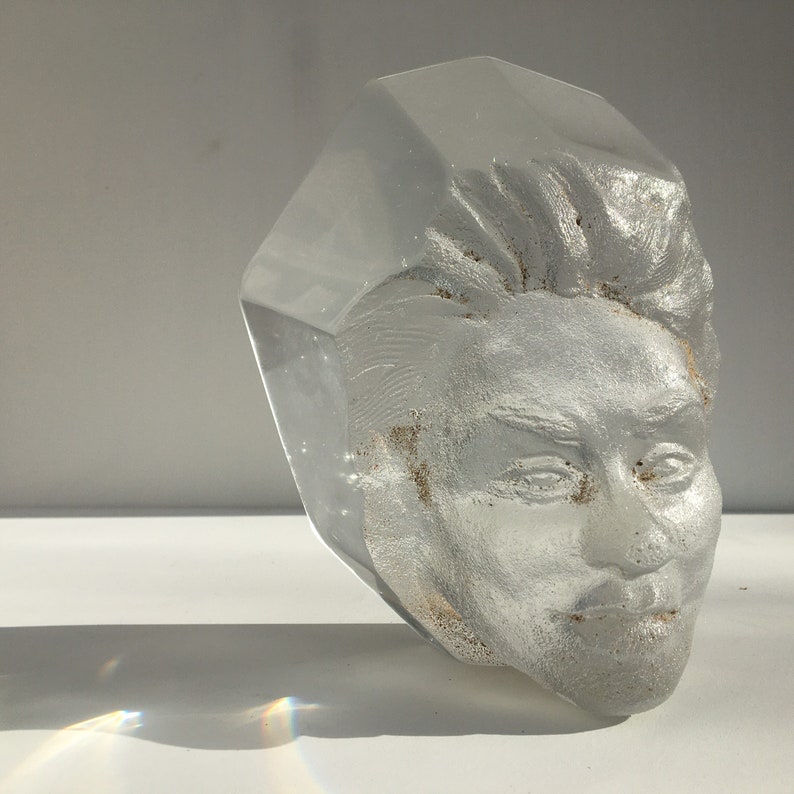 Prism Head Cast Glass Face Sculpture the Rainbow Maker - Etsy