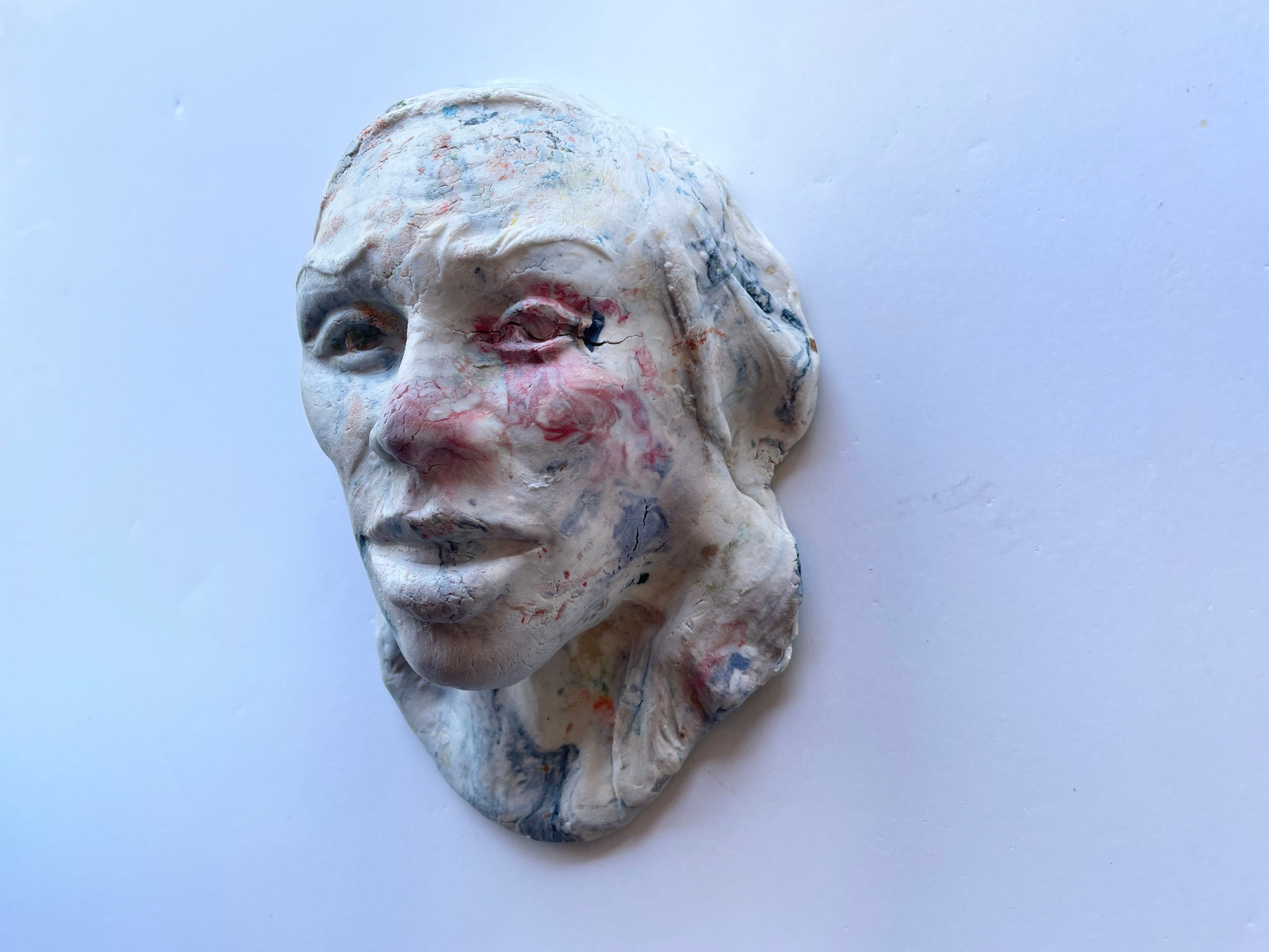 Ceramic Wall Art Mask of a Woman Sculpture Face Portrait Head | Etsy