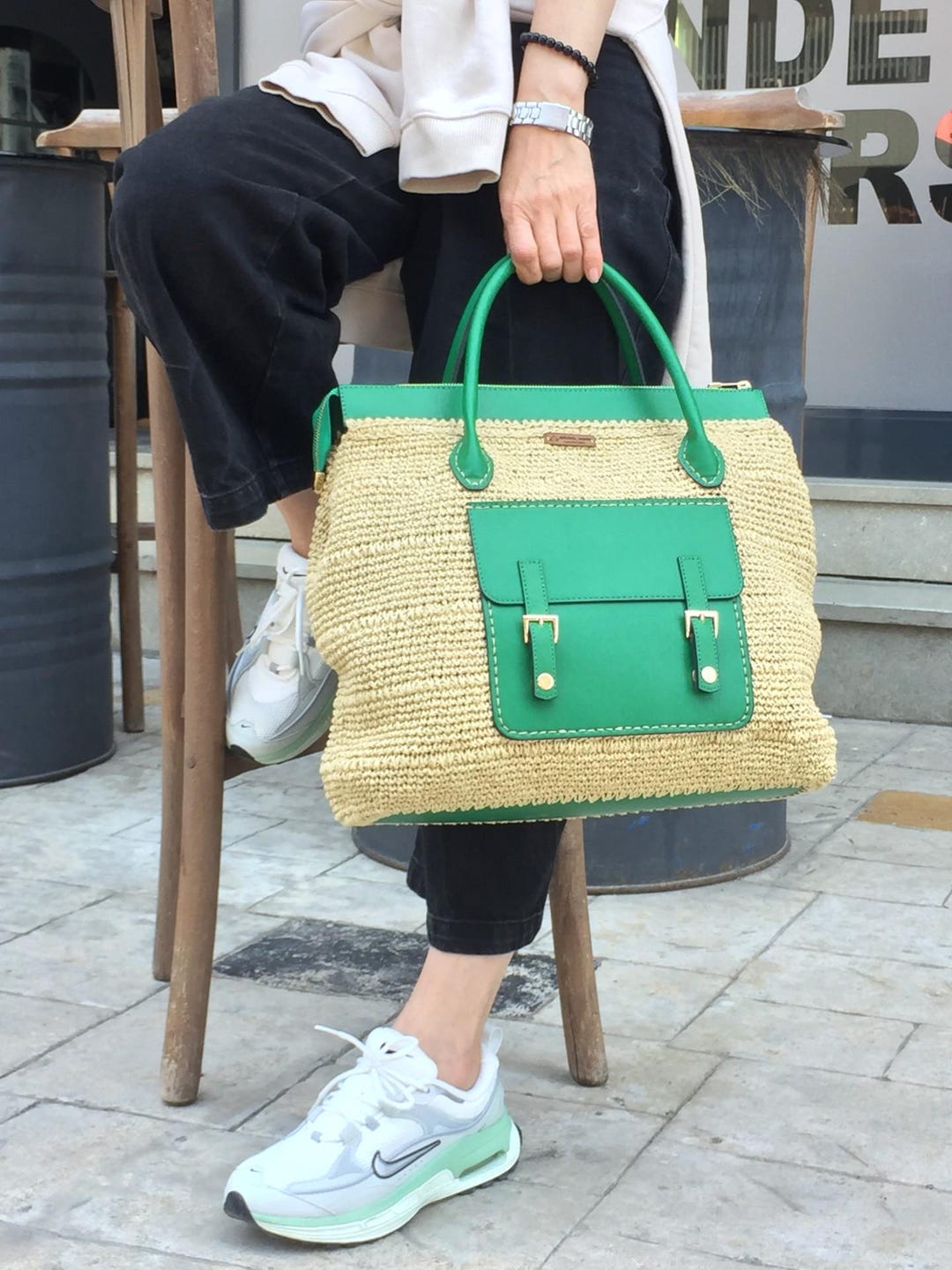 Handmade Top Handle Bag, Crochet Zipper Bag, Large Size Crochet Tote ...