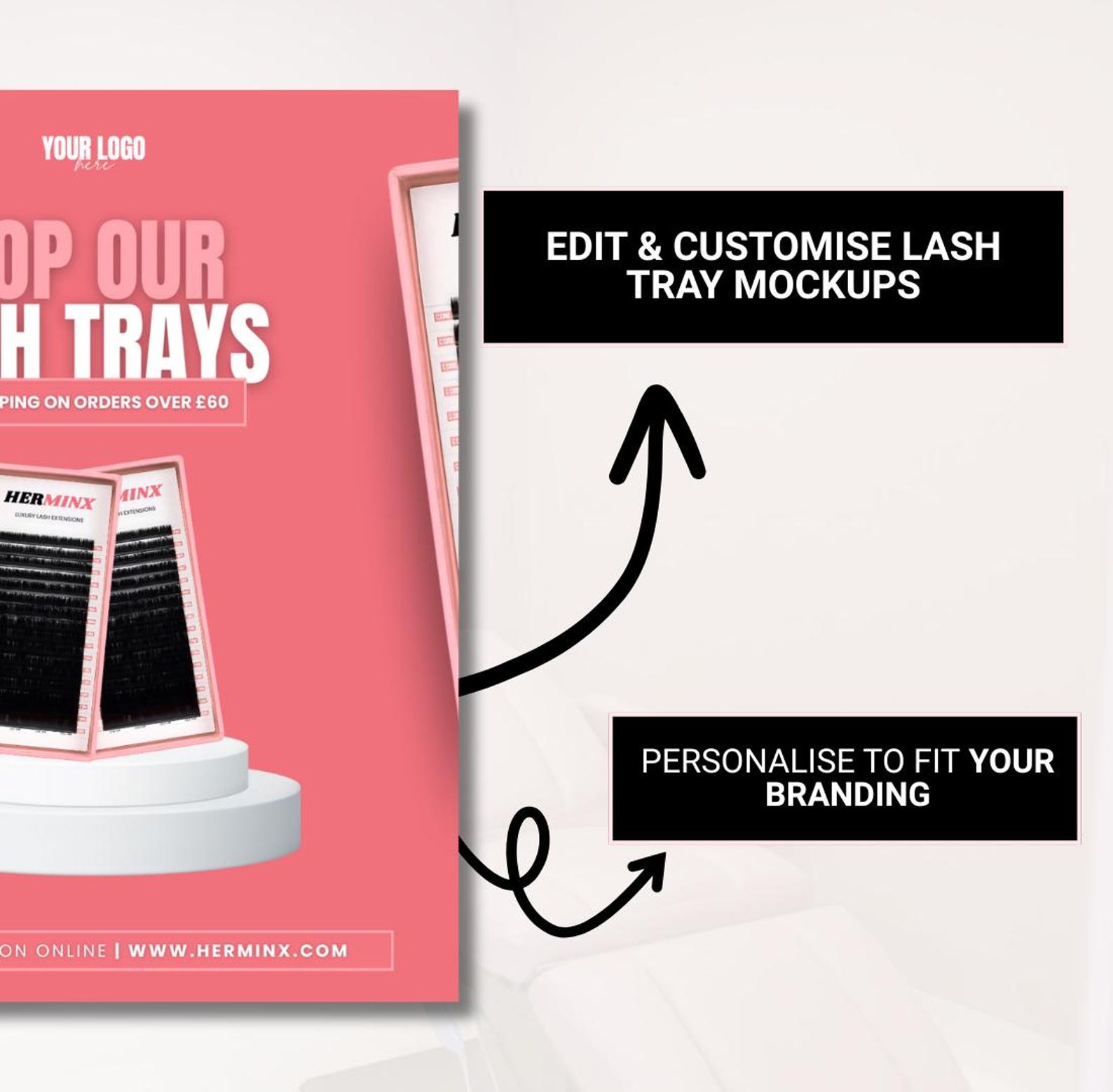 Editable Lash Tray Promo Flyer Template | Lash Trays on Sale Flyer ...