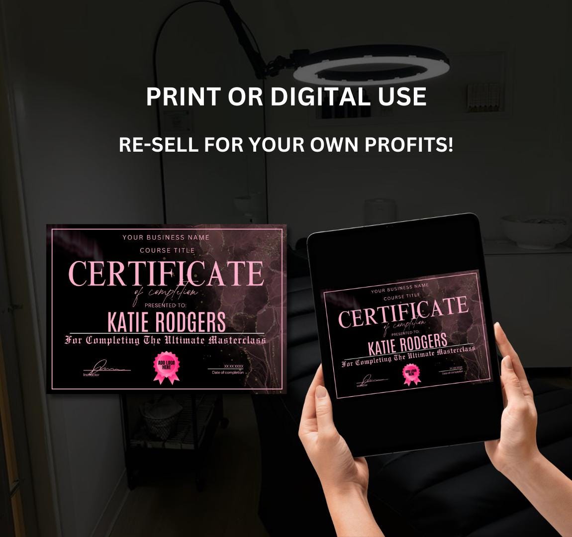 Editable Lash Certificate Template | Certificate of Completion | Beauty ...