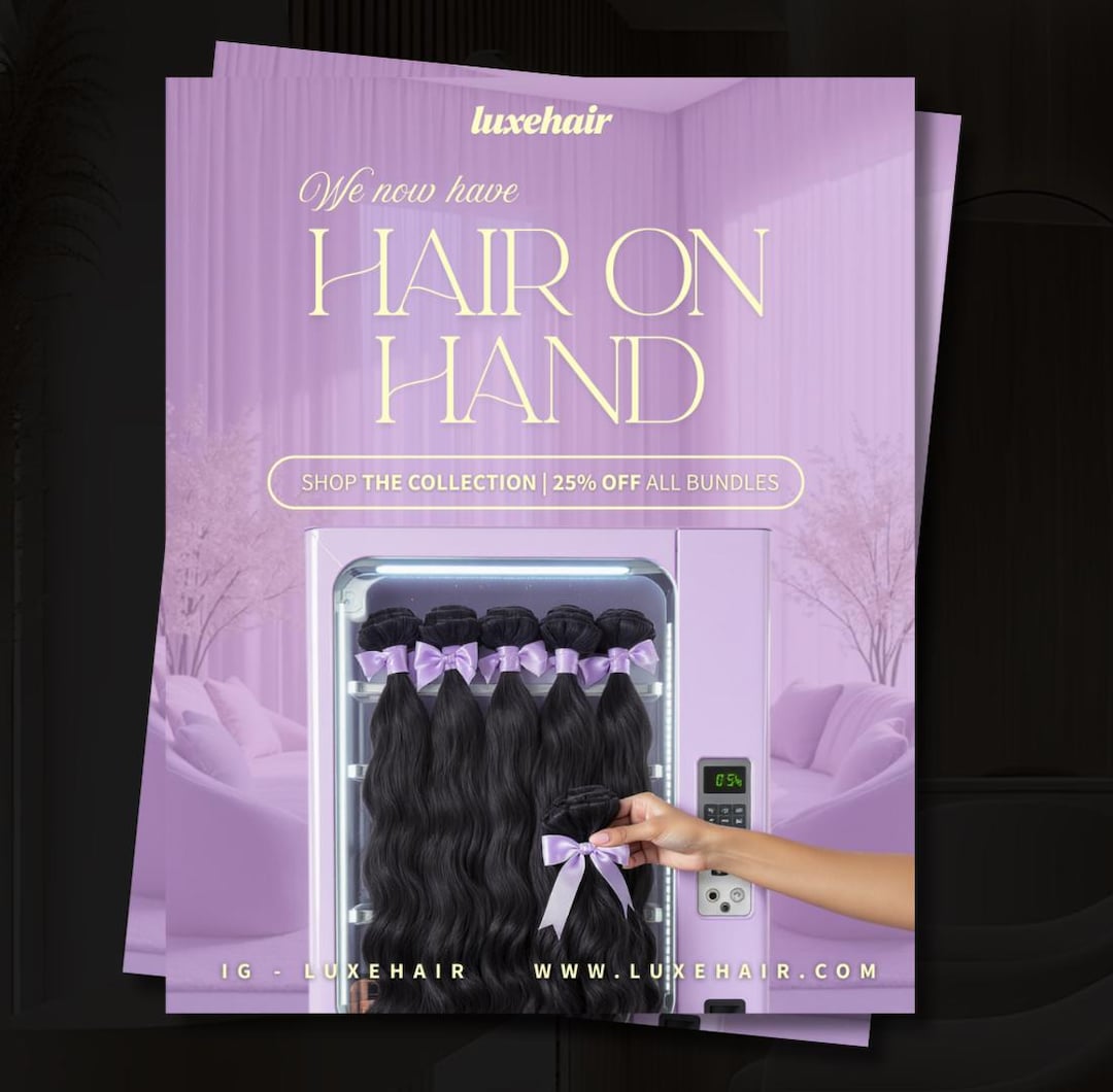 Hair Bundles Flyer Template | Editable Hair Vendor Flyer Design | Wig ...