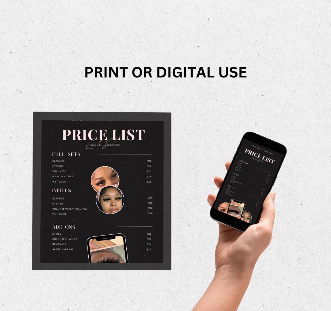 Lash Tech Pricelist Template Bundle | Editable Instagram Story Template ...