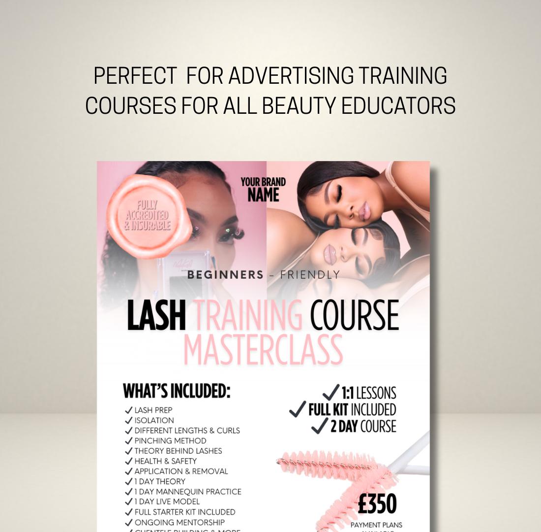 DIY Lash Training Course Flyer Template | 1:1 Lash Masterclass Canva ...