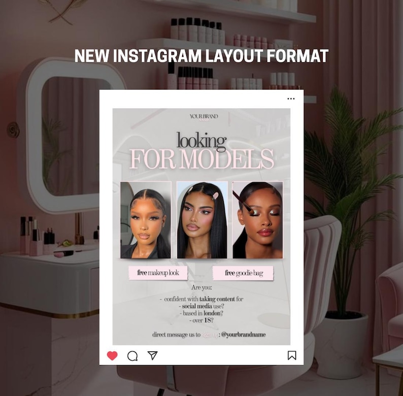 Editable Models Wanted Flyer Template | MUA Canva Beauty Business Flyer ...