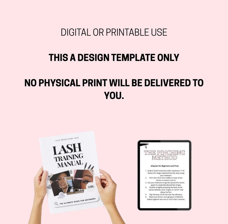 Editable Lash Training Course Manual Template | PLR Lash Course Guide ...