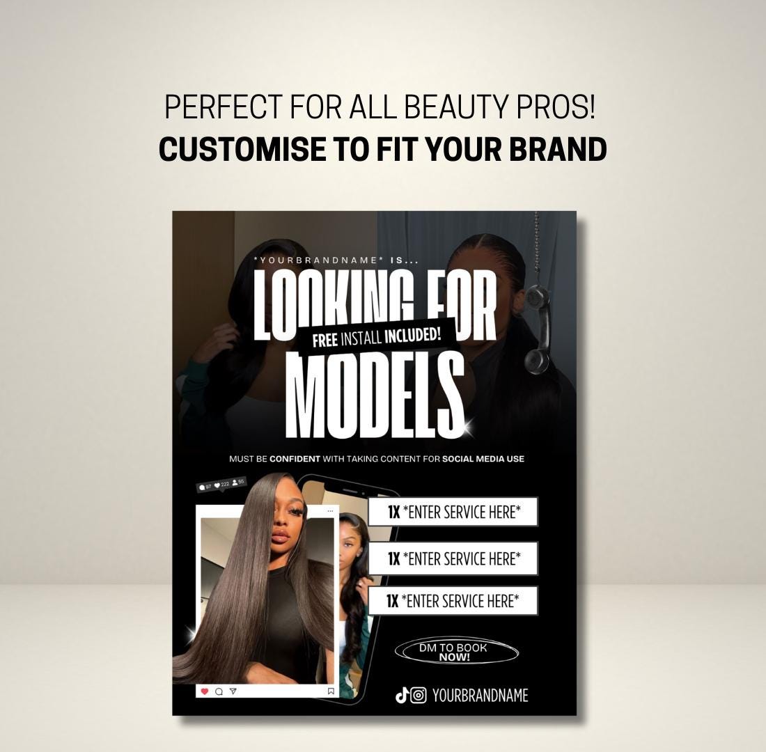 Looking for Hair Models Flyer Template | Hair Business Model Call Flyer ...