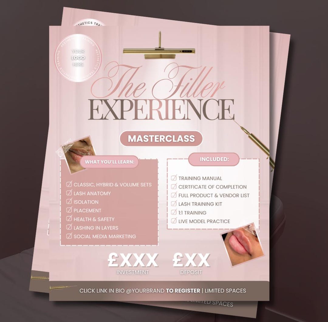 Editable Lip Filler Training Course Flyer Template | Aesthetics ...
