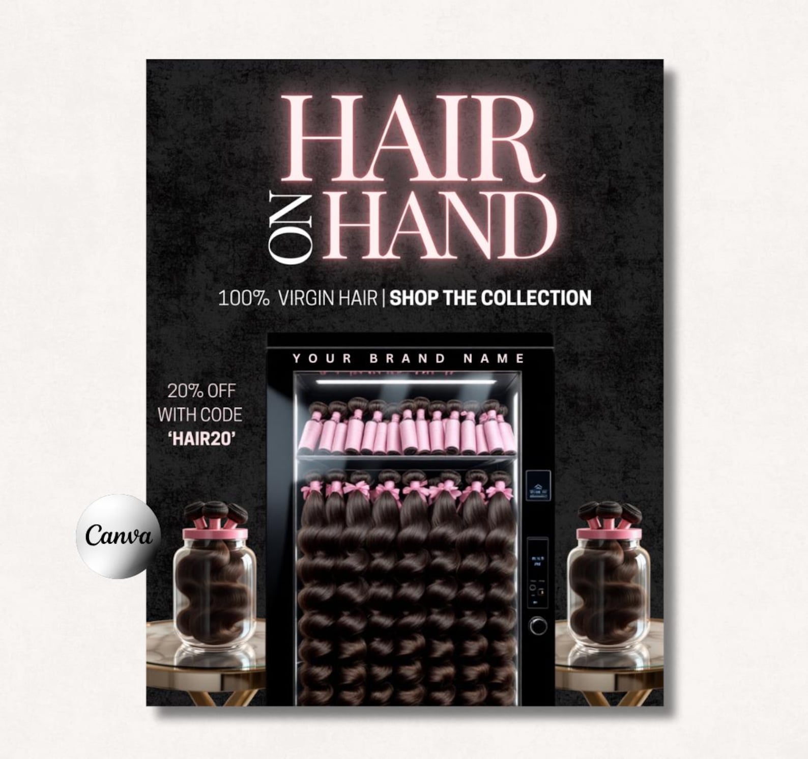 Hair Bundles Flyer Template | Hair Vendor Flyer | Edit on Canva ...