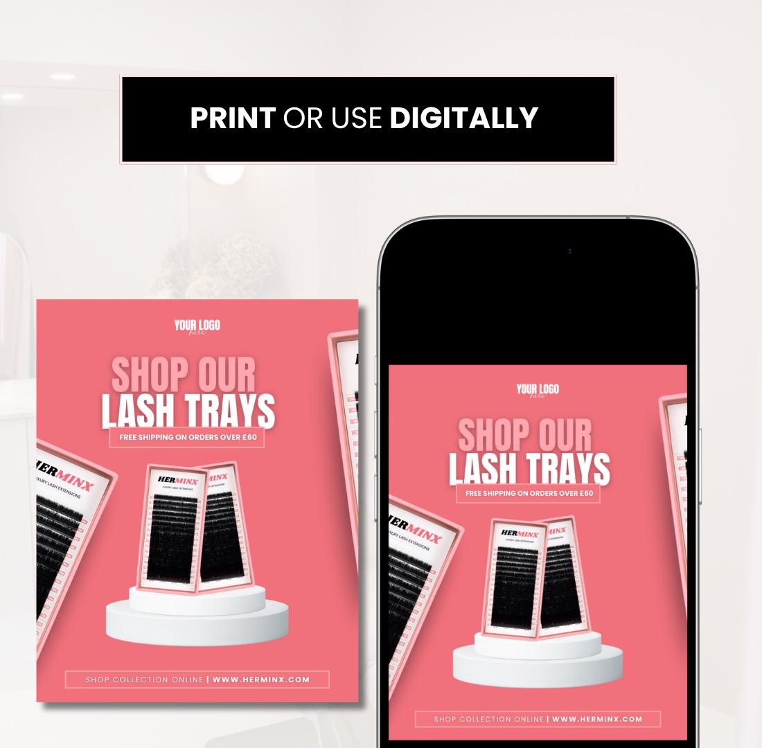 Editable Lash Tray Promo Flyer Template | Lash Trays on Sale Flyer ...