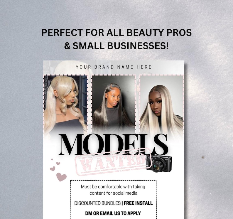 Hairstylist Models Wanted Flyer Template | DIY Hair Business Flyer ...
