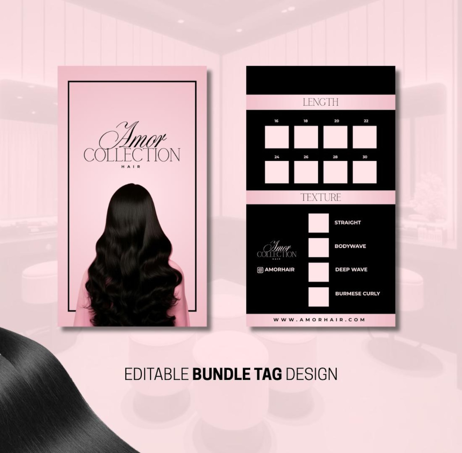 DIY Hair Bundle Tag Design Template | Hair Business Packaging | Hair ...