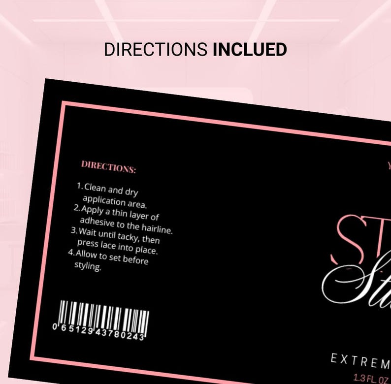 Editable Wig Glue Bottle Label Template | Lace Wig Adhesive Label ...
