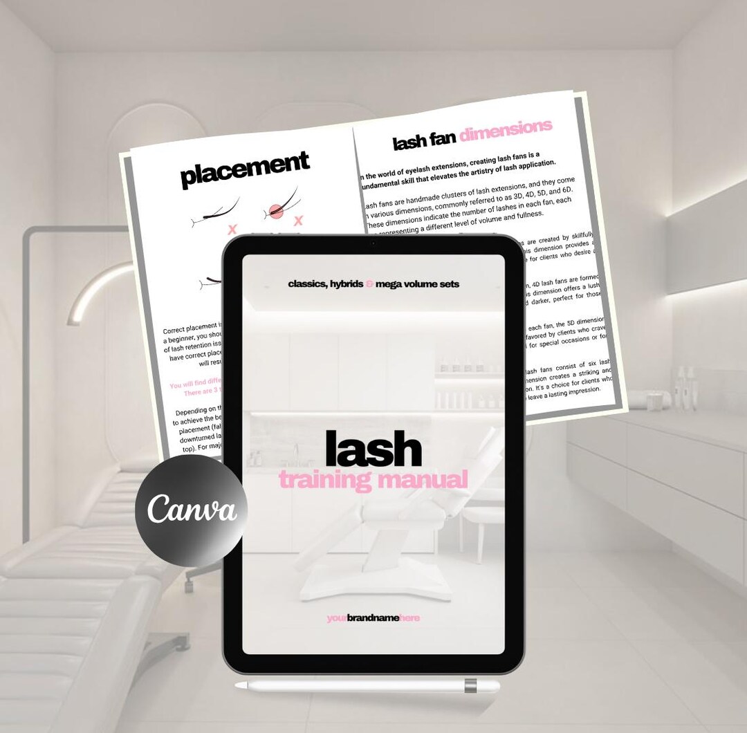 Editable Lash Training Manual Template | Eyelash Training Ebook | Lash ...