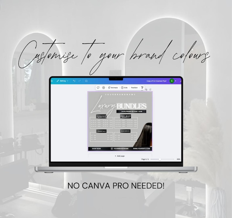 Hair Bundles Price List Flyer Template | Editable in Canva | Printable DIY Hair Price Sheet ...