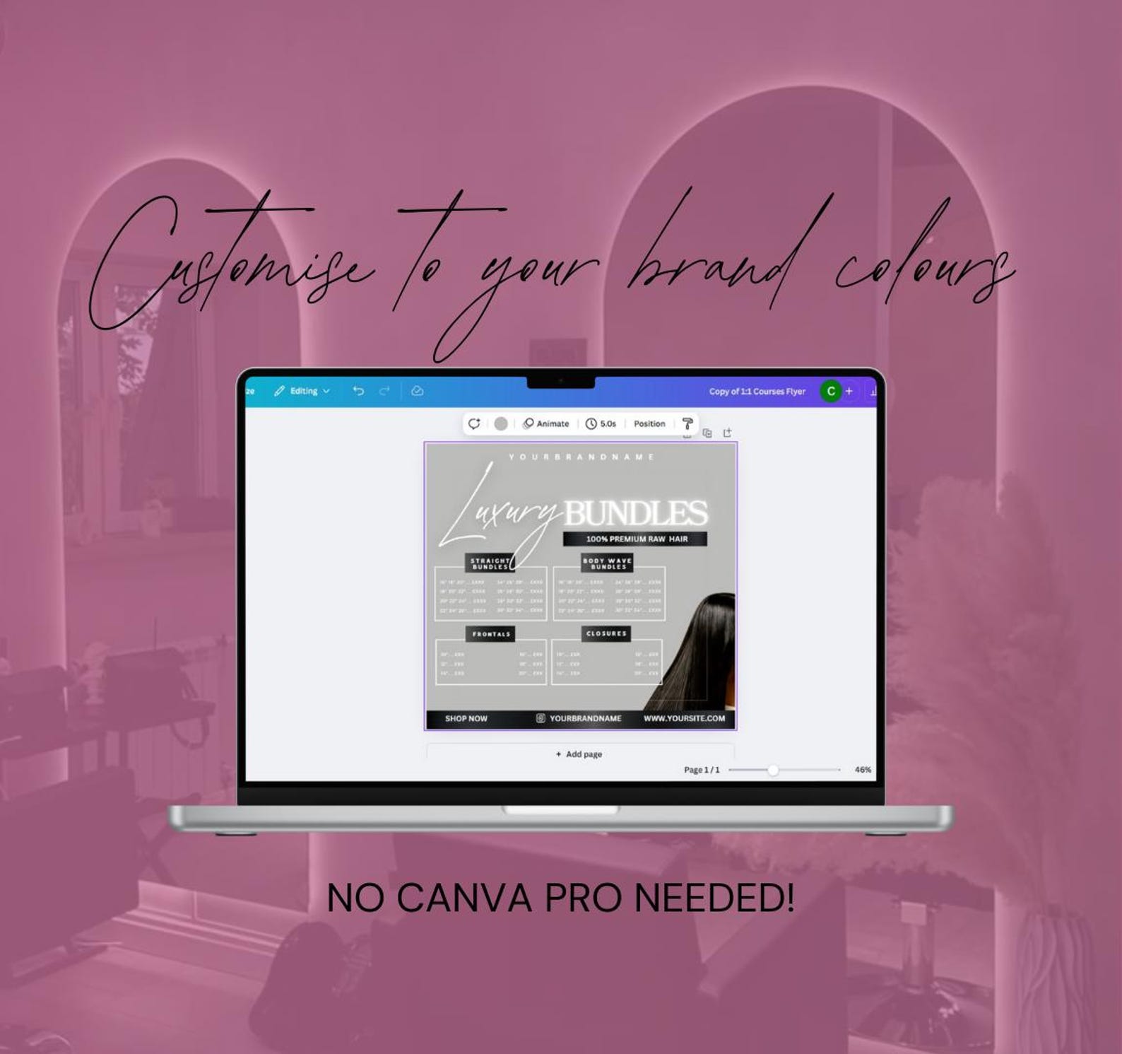 DIY Hair Bundles Price List Template, Editable on Canva, Hairstylist ...