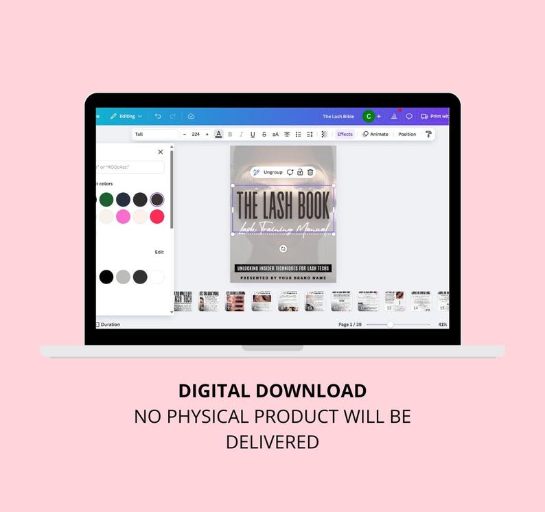Editable Lash Course Guide | Lash Training Manual Template | Canva Lash ...