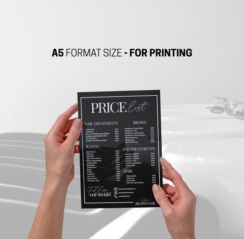 Editable Pricelist Flyer Template | Beauty Hair Salon Prices Menu ...