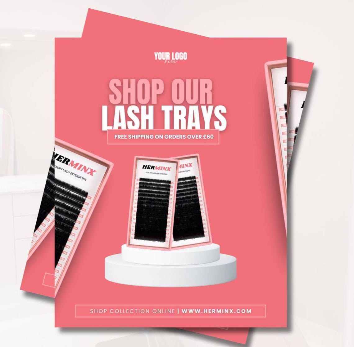 Editable Lash Tray Promo Flyer Template | Lash Trays on Sale Flyer ...
