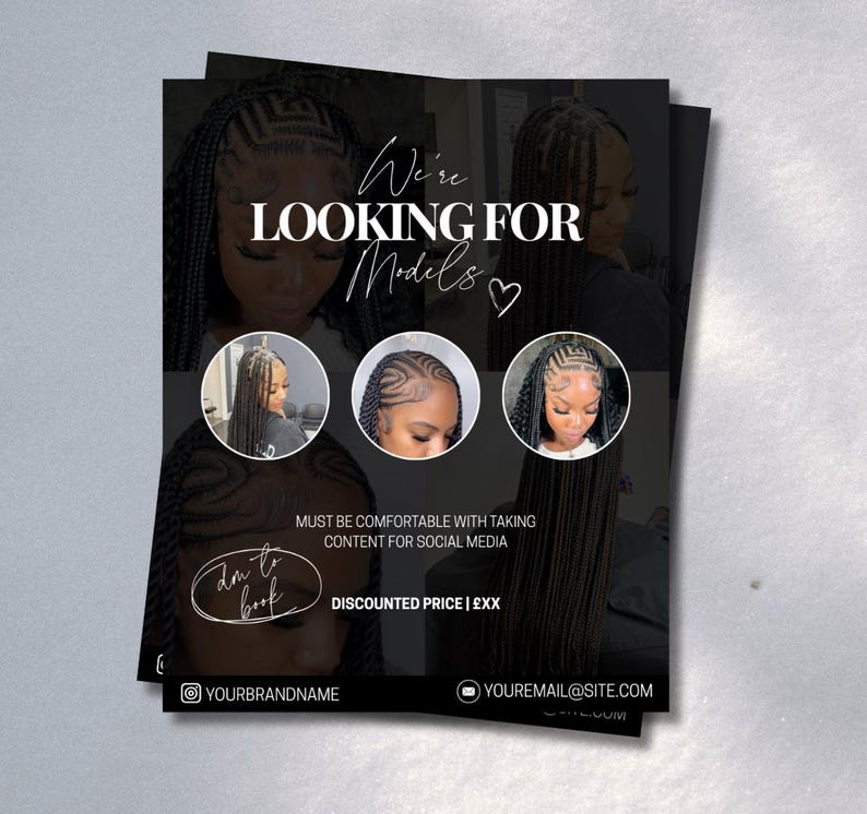 Hairstylist Model Search Flyer Template | Looking for Models Flyer ...