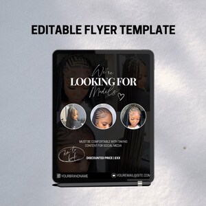 Hairstylist Model Search Flyer Template | Looking for Models Flyer ...